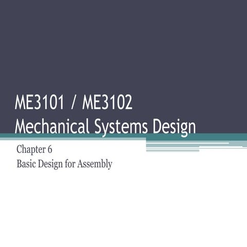 Chapter 6 basic design for assembly | PPTX