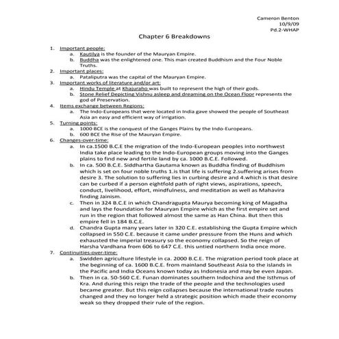Chapter 10 Breakdowns | DOCX