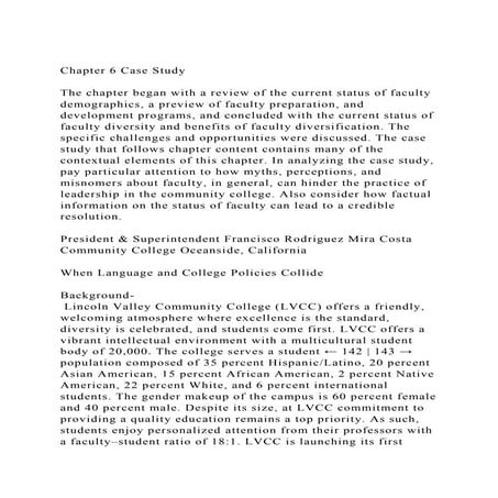 Chapter 6 Case Study The chapter began with a review of the cu.docx