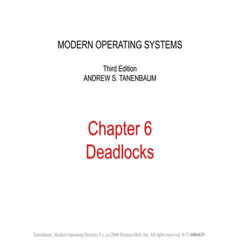 Chapter 6 Deadlocks.What Is Deadlock? How To Avoid Deadlock and Other Deadlock Related Content ...