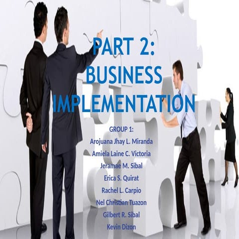 Business Implementation in Entrepreneurship | PPTX
