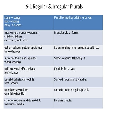 Comprehensive Guide to English Nouns: Plurals, Possession, and Usage | PPTX