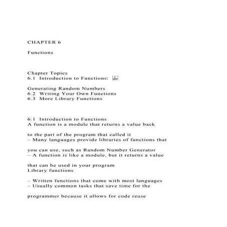 Chapter 6functionschapter Topics61 Introductiodocx 2051