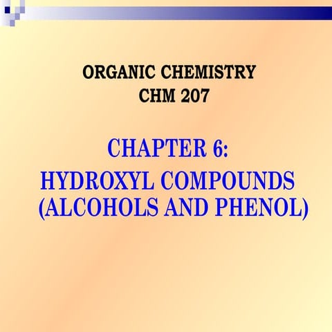Chapter 6 hydroxyl compounds | PPT