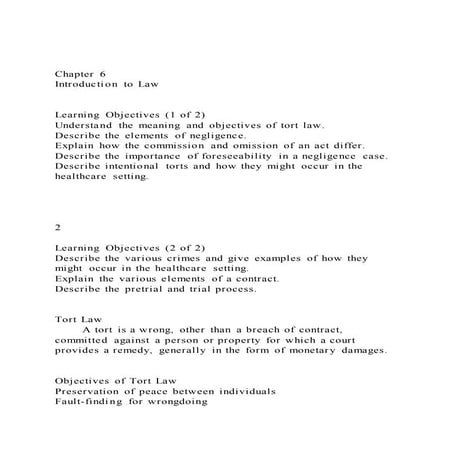Chapter 6Introduction to LawLearning Objectives (1 of 2) | PDF