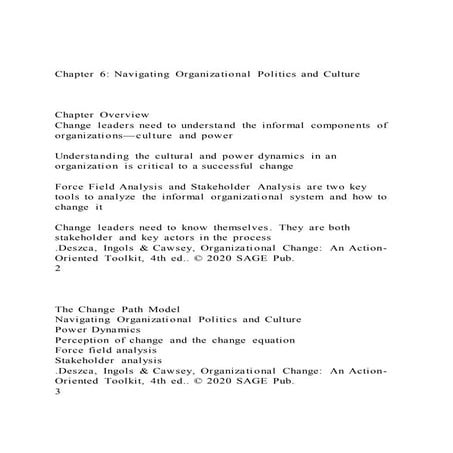 Chapter 6 Navigating Organizational Politics and Culture | DOCX