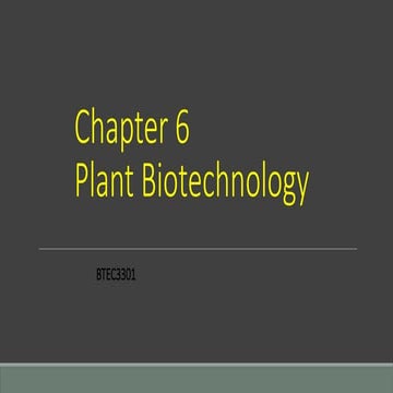Plant Biotechnology contents and future aspects | PPT