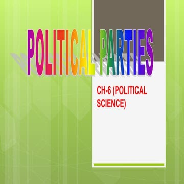 Chapter 6 Political Parties Political Science pptx | PPT