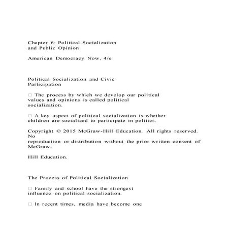 Chapter 6 Political Socialization and Public OpinionAme | PDF