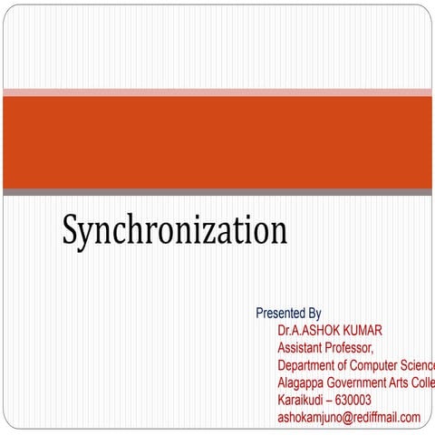 Chapter 6 Synchronization Pptx Computer Networking Computing
