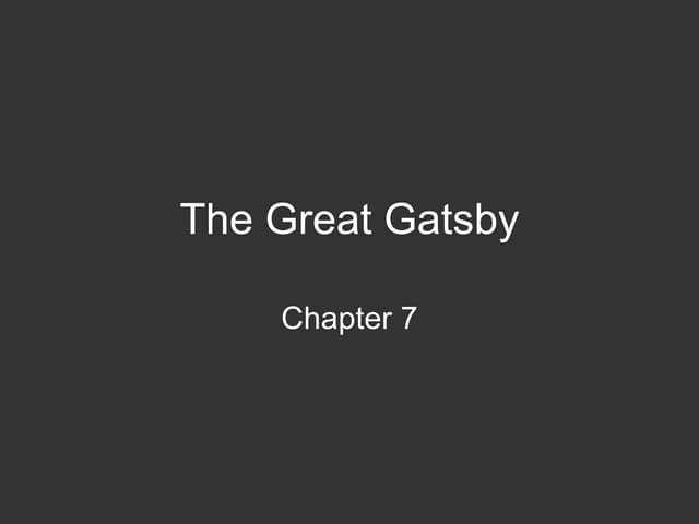 "The Great Gatsby" Chapter 6 | PPTX