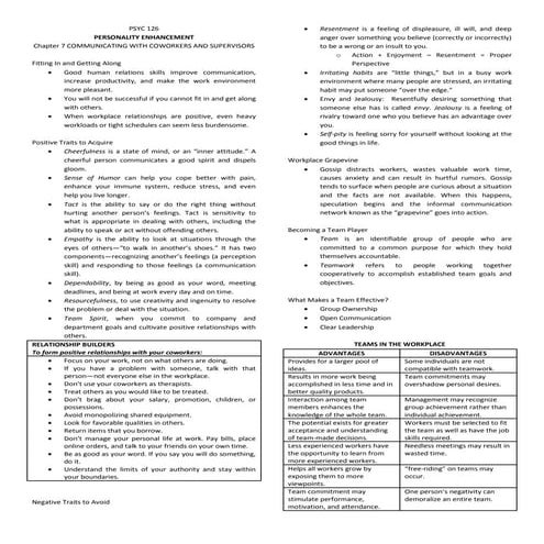 Chapter7.commwithcoworkers&supervisors | PDF