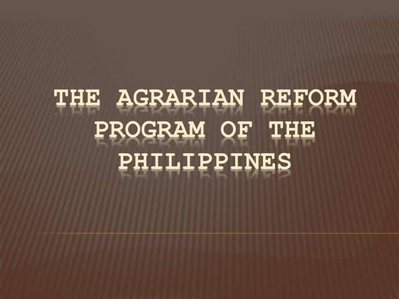 Comprehensive Agrarian Reform | PPT