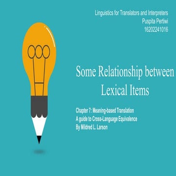 Chapter 7 Some Relationship between Lexical Items | PPTX