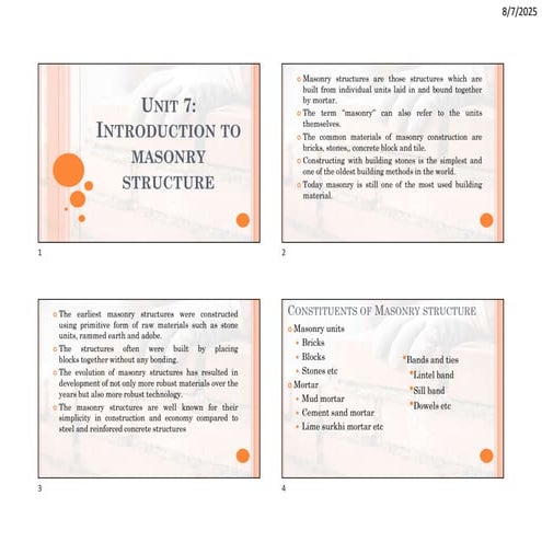 Introduction to masonry structure and design | PDF