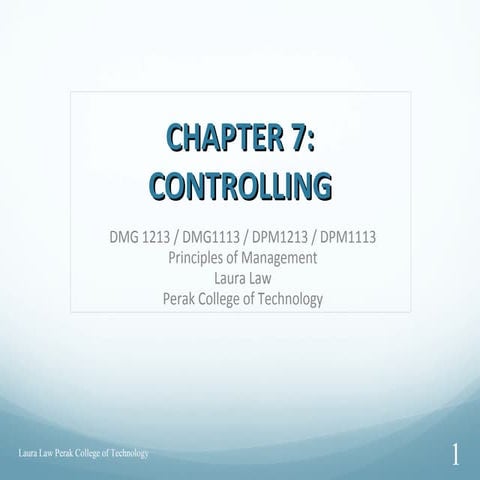Chapter 7 Controlling | PPT