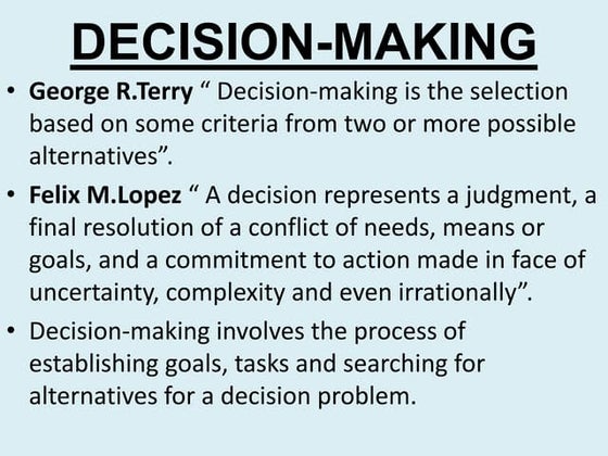 Decision making | PPTX