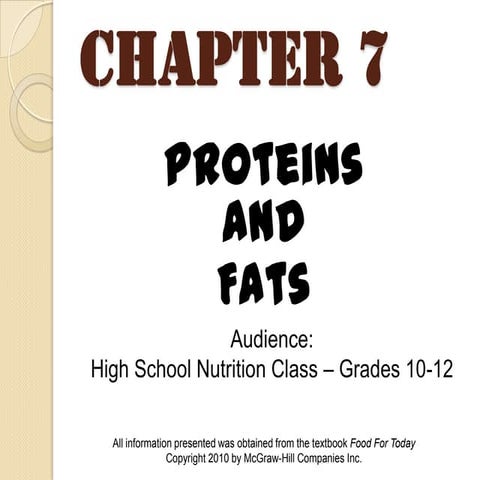 Nutrition: Proteins and Fats | PPTX | Chemistry | Science