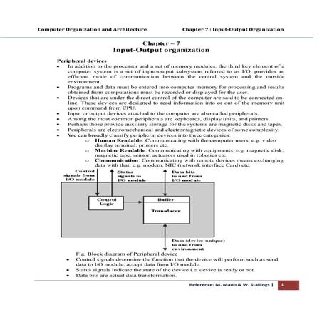 Chapter7 Input Output Computer Organization Pdf