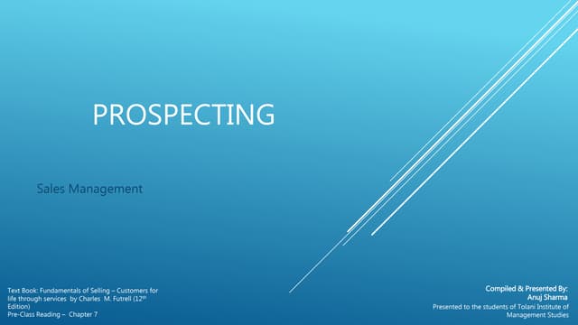 The Sales Process: Prospecting | PPT