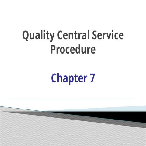 Chapter 1 introduction to central service | PPT
