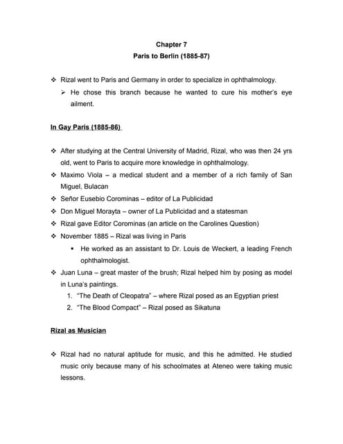 Rizal Chapter 7: Paris to Berlin | PPTX