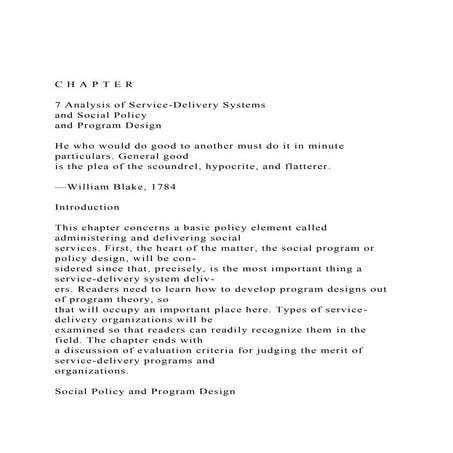 C H A P T E R7 Analysis of Service-Delivery Systems and .docx