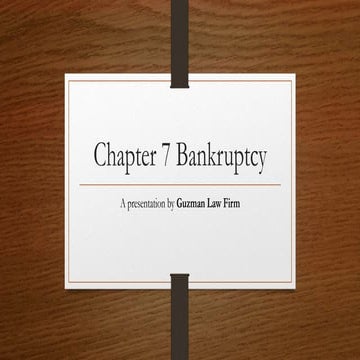 Chapter 7 Bankruptcy | PPT
