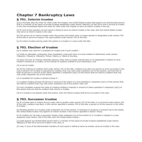 Chapter 7 Bankruptcy Laws | DOCX | Personal Taxes | Personal Finance