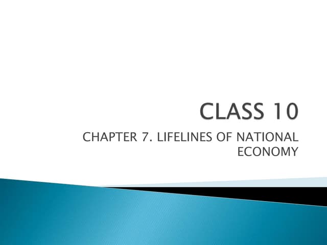 Geography Class 10 Lifelines of National Economy PPT | PPTX