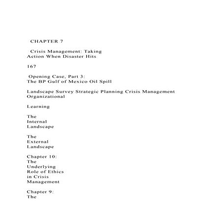 CHAPTER 7 Crisis Management Taking Action When Dis.docx
