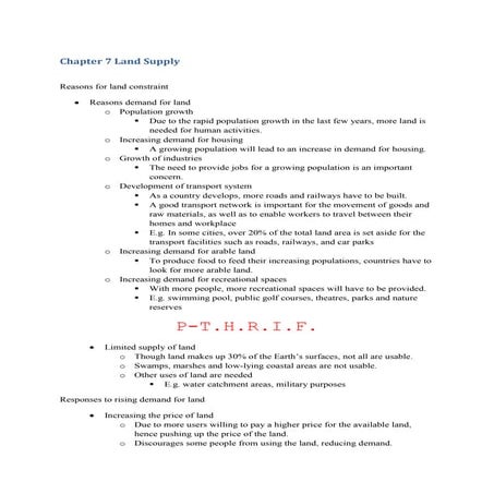 Chapter 7 land supply | PDF
