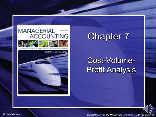 Cost volume profit analysis. | PPT