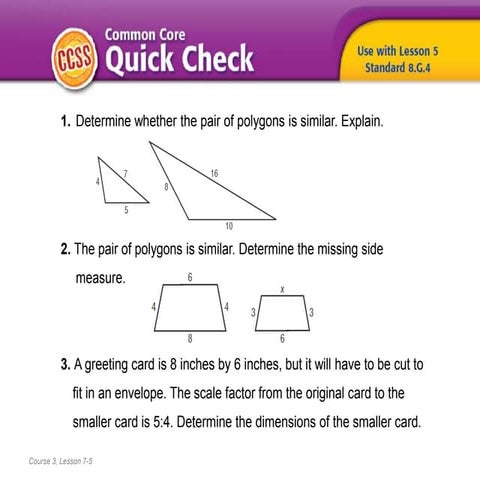 (8) Lesson 7.5 - Similar Triangles and Indirect measurement | PPTX