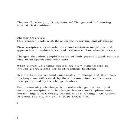 Chapter 7 Managing Recipients of Change and Influencing Interna | DOCX