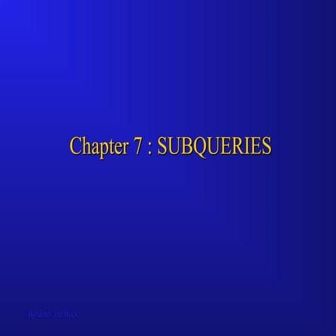 Subqueries Correlated Subqueries Nested Subqueries Ppt 4549