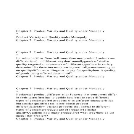 Chapter 7 Product Variety and Quality under Monopoly.docx