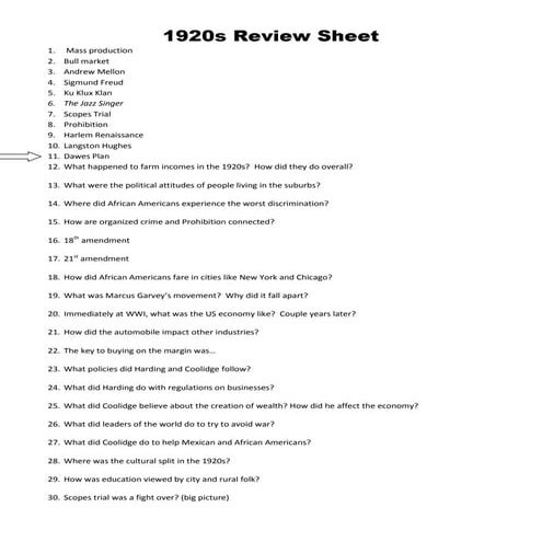 Chapter 7 Review Sheet | DOCX
