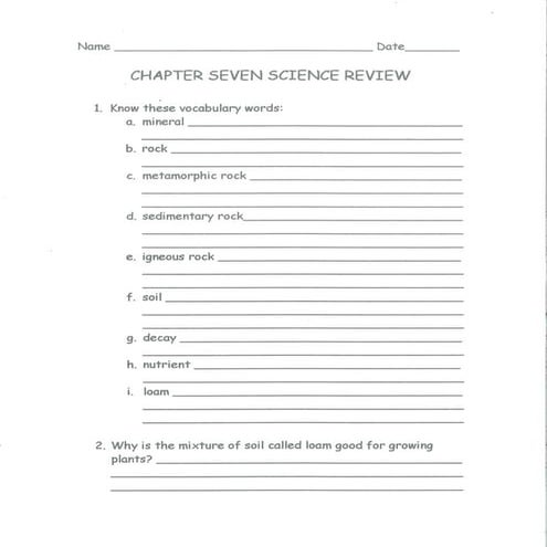 Chapter 7 Science Review | PDF