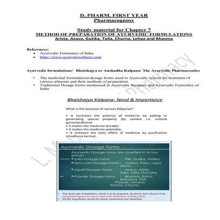 Chapter 7 study material for DPh students- Ayurvedic dosage forms.pdf