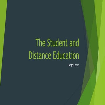 Chapter 7 the student and distance education | PPT