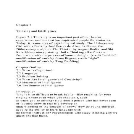Chapter 7Thinking and IntelligenceFigure 7.1 Thinking .docx