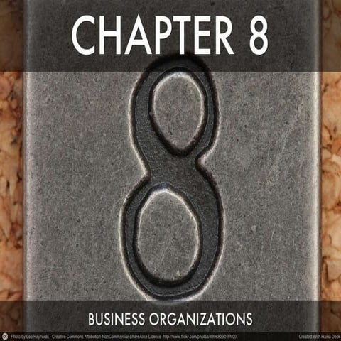 Economics Chapter 8 Business Organizations | PPTX