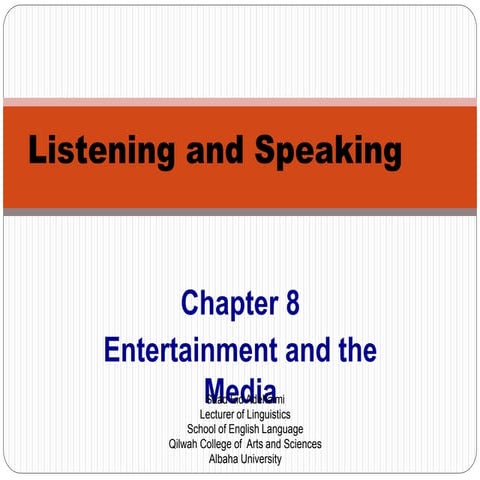 Chapter 8 Entertainment and the Media (Interactions 1 Listening and ...