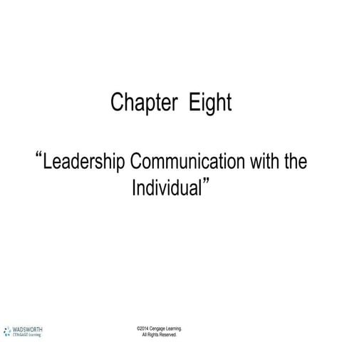Chapter 8 Leadership Communication with the Individual | PPT