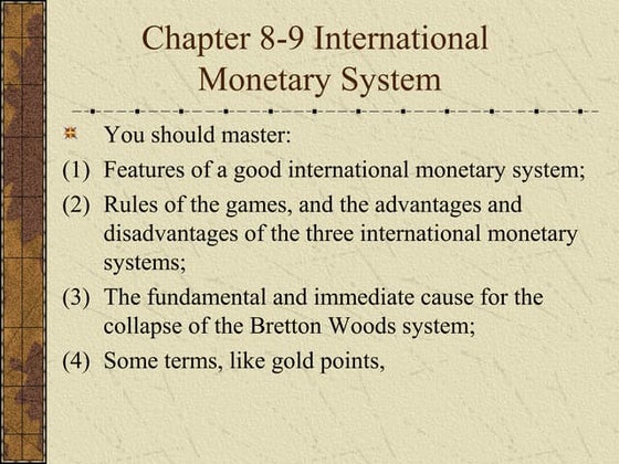 International Monetary System | PPTX | Stocks and Bonds | Personal ...
