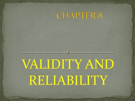 Validity and Reliability | PPT
