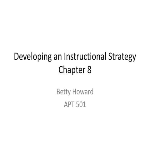 Developing an Instructional Strategy | PPT