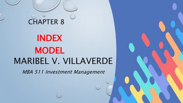 Single index model | PPTX