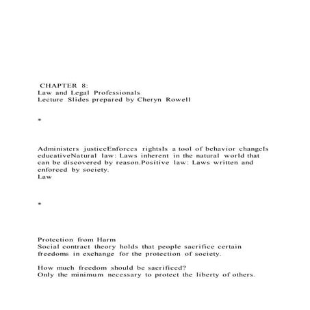 Chapter 8 Law And Legal Professionals Lecture Sli Pdf